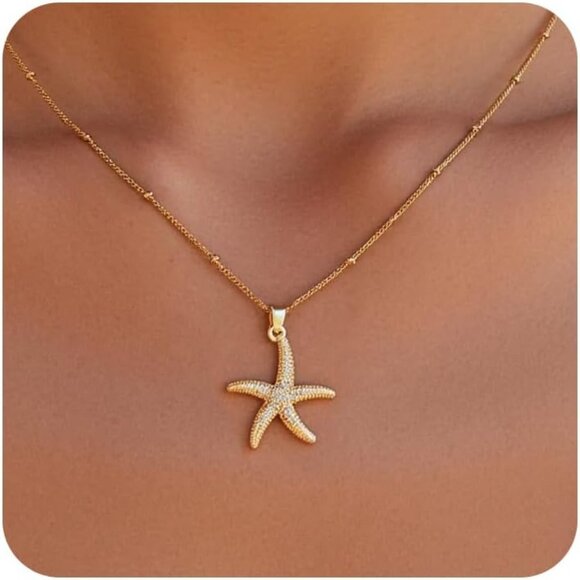 Jewelry | Sea Turtle Necklace For Women 14k Gold Plated Crabs Seashell ...